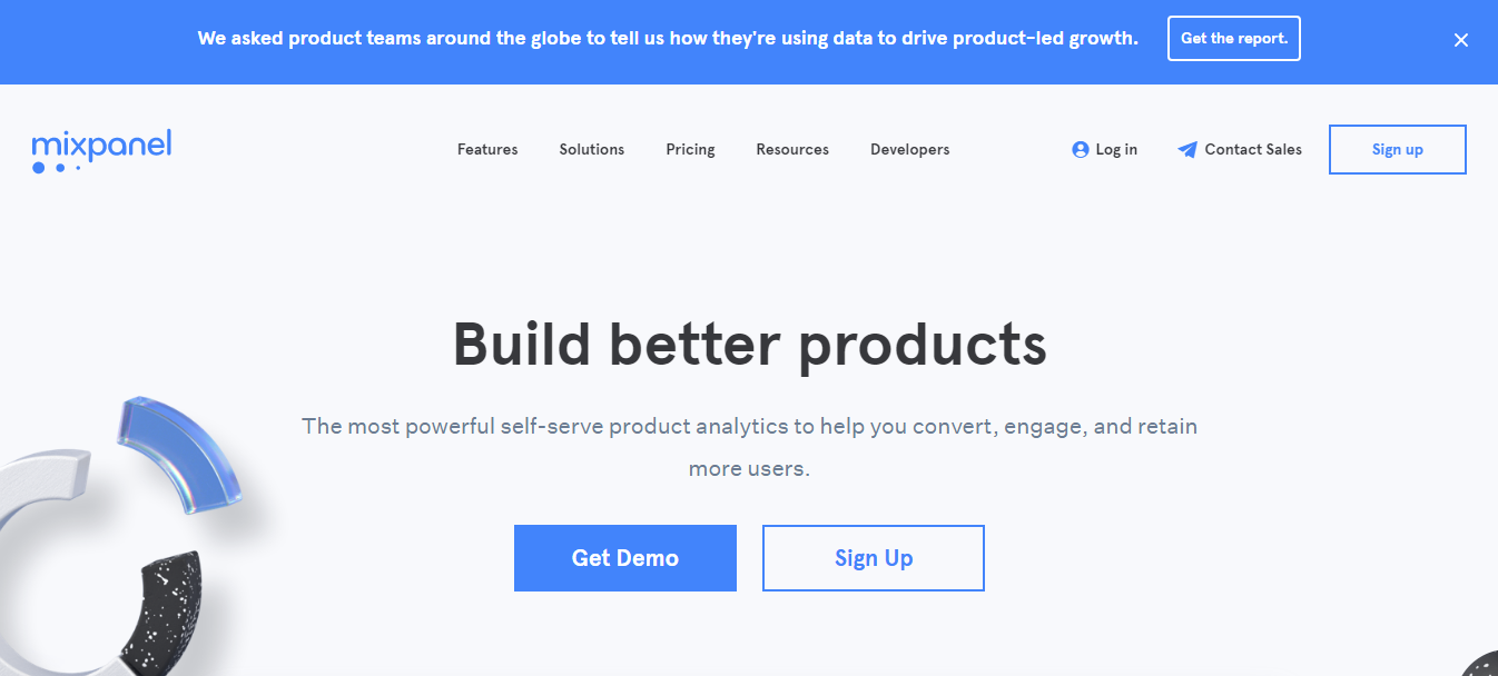 Mixpanel - free analytics tools for monitoring visitors