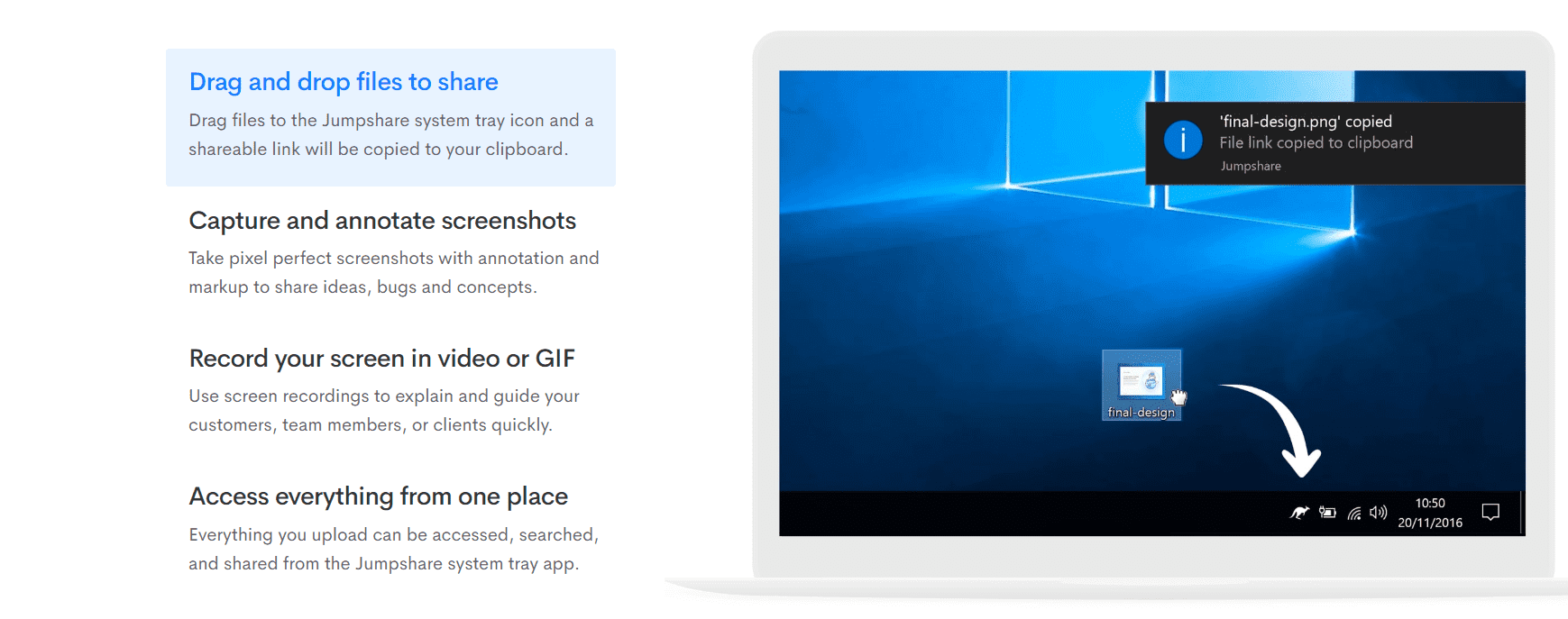 Jumpshare - Free video recording software with file sharing