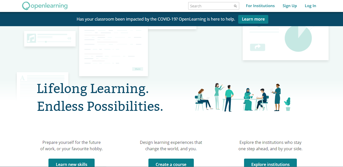 Open Learning provides free courses by top universities & LMS platforms