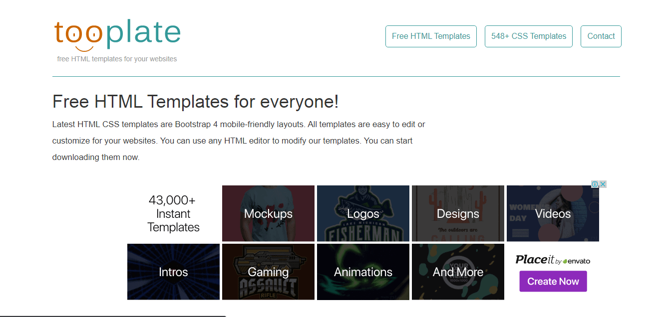 Tooplate - Free HTML templates (Responsive & SEO Friendly)