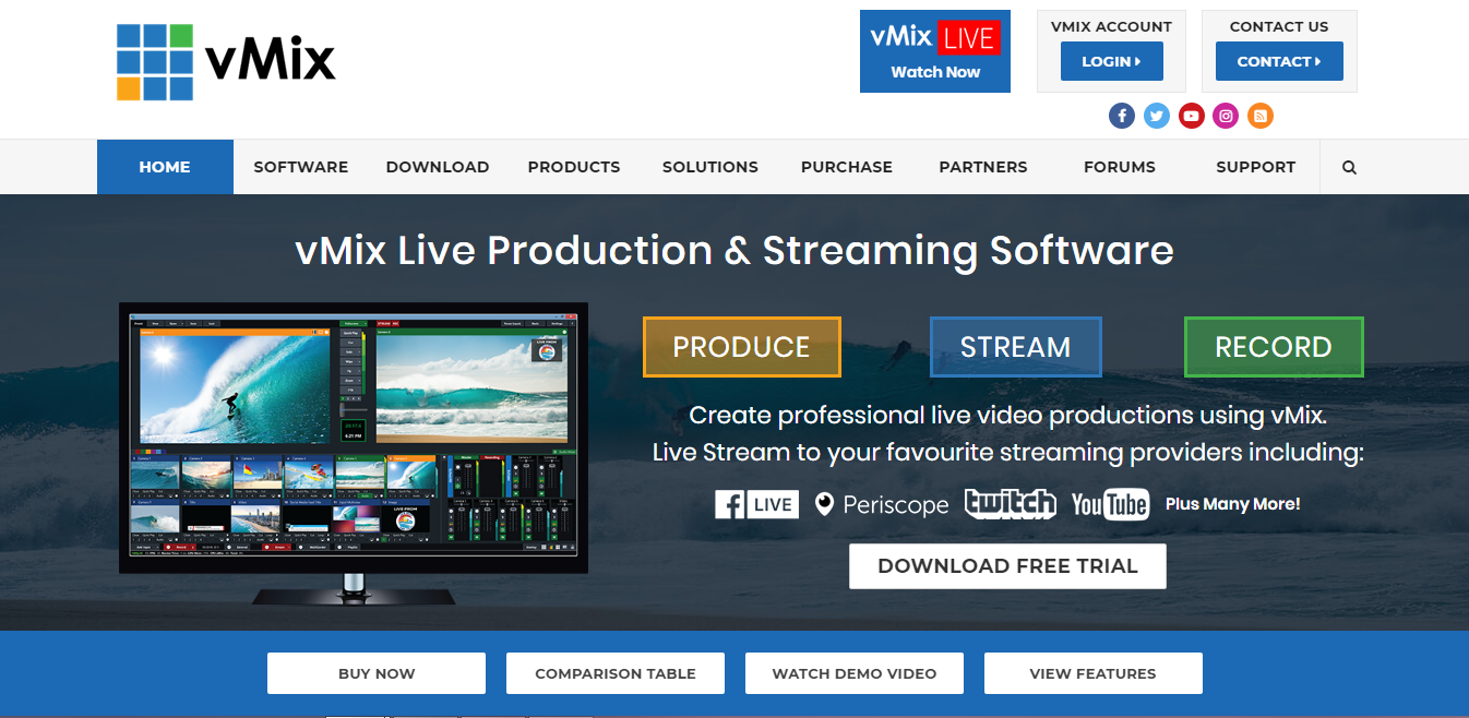 vMix is a complete live video production software