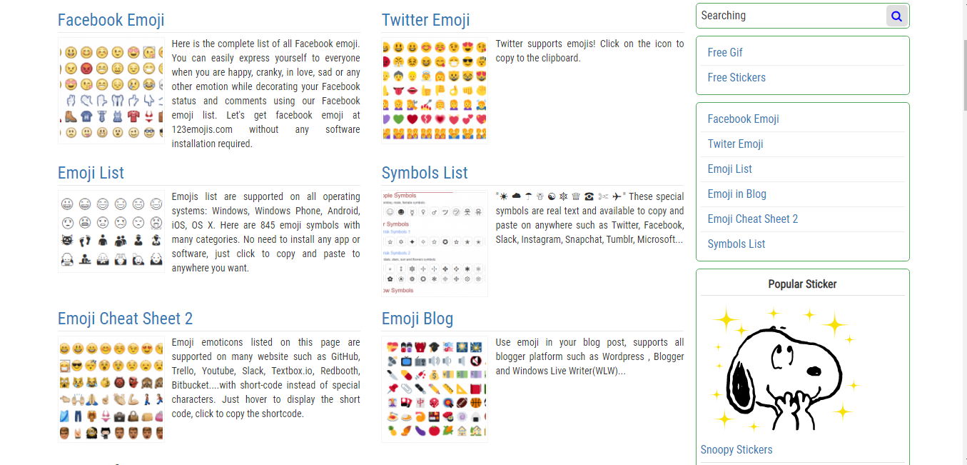 123Emoji - Cool collection of different emojis for free