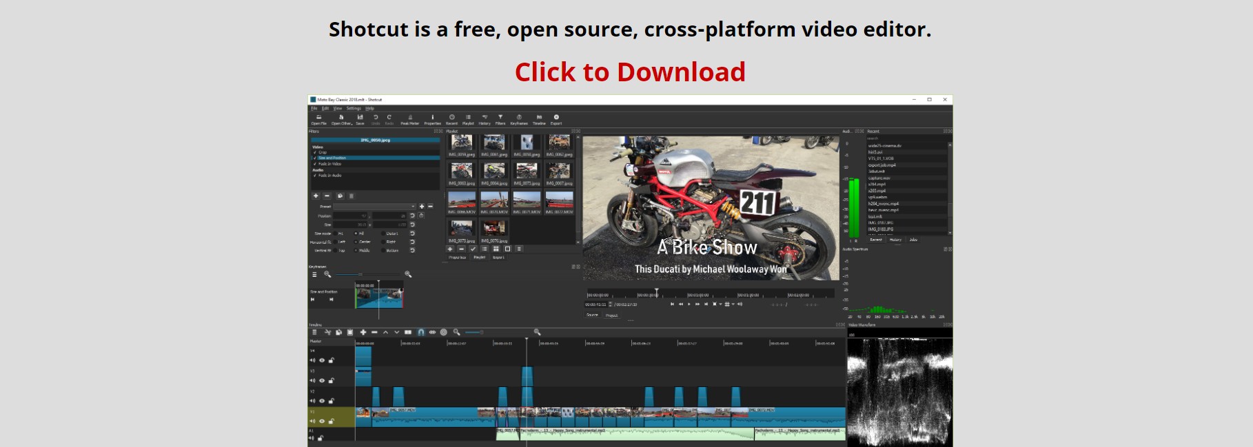 Shotcut - Best free video editing software for desktop