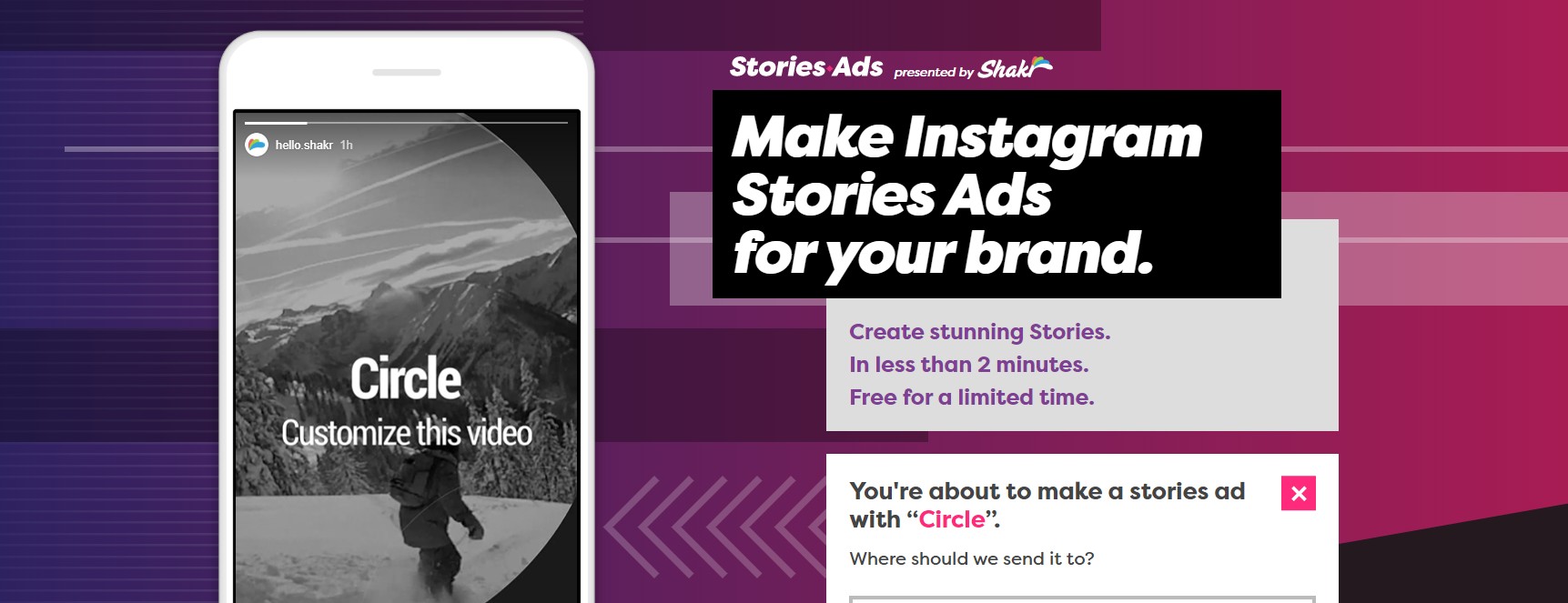 Stories Ads allows to create stunning stories for free on Instagram