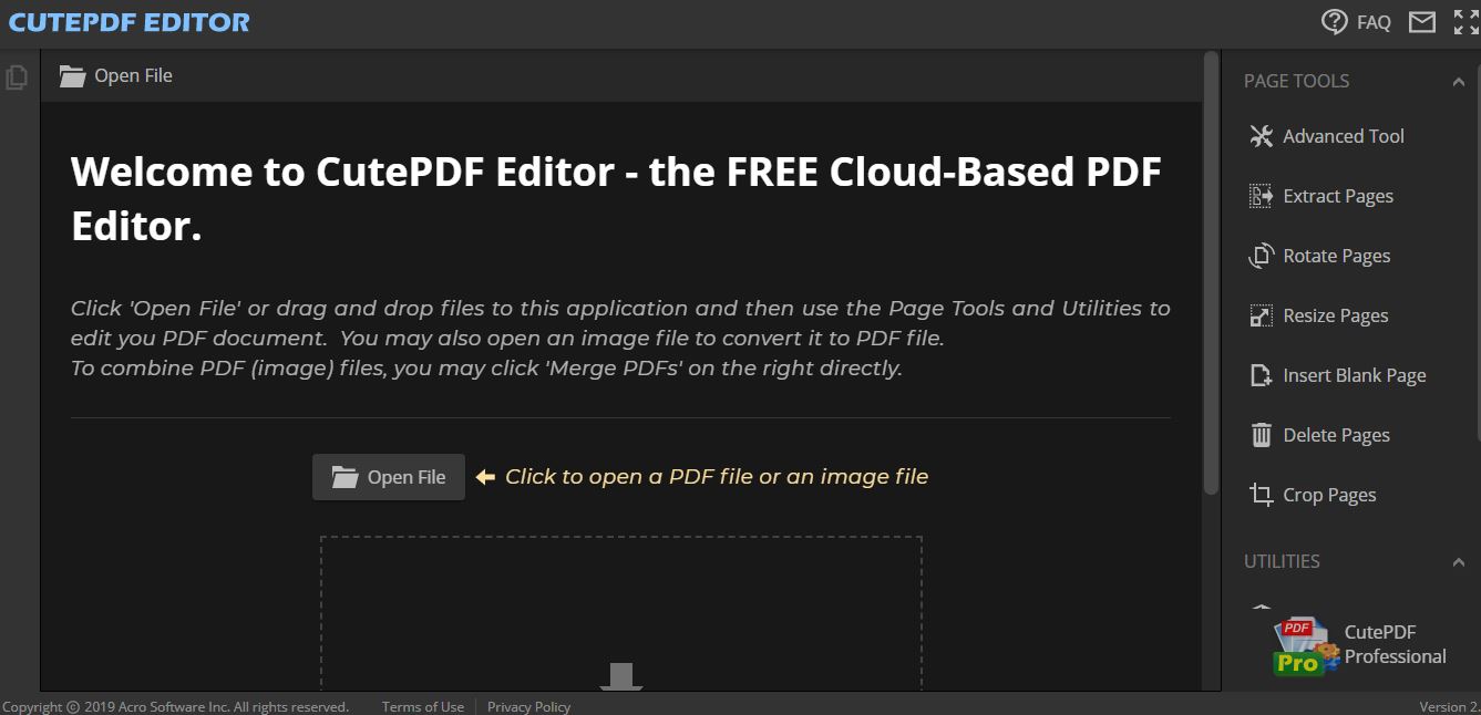 CutePDF Editor - Best free Cloud based PDF editor