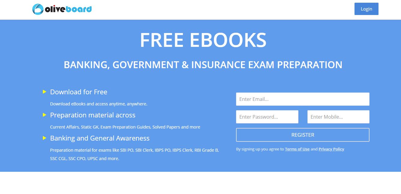Olive Board - Download free ebooks for Banking & Government exams