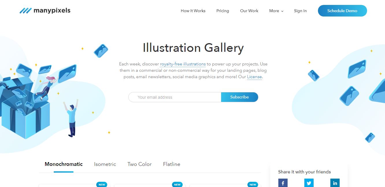 Manypixels Free to use vector illustrations for website design