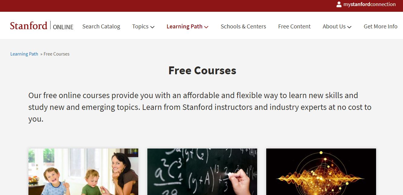 Standford free online courses