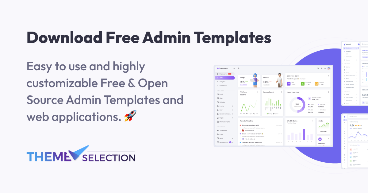 Download Free Admin Templates from ThemeSelection