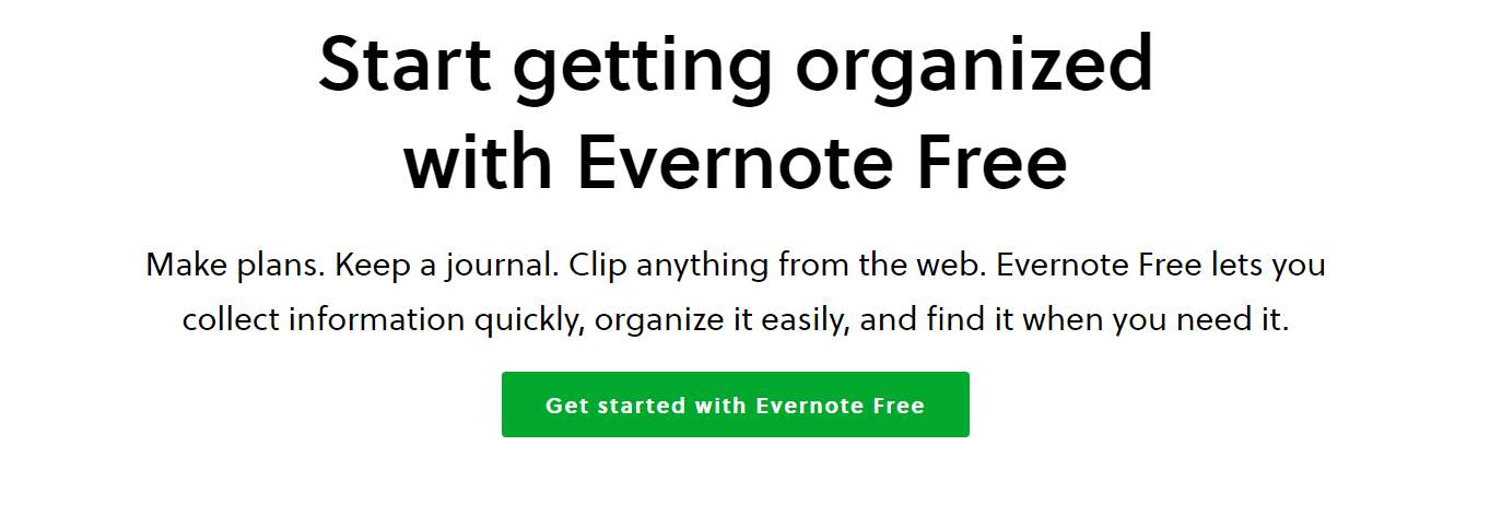 Evernote free note taking app to increase productivity