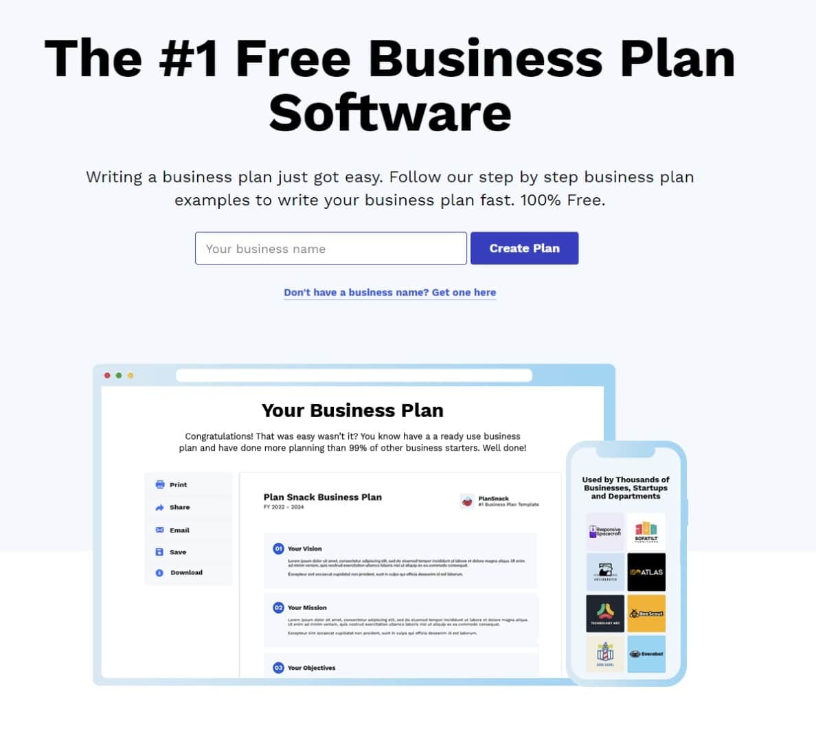 PlanSnack Best Free Business Plan Software
