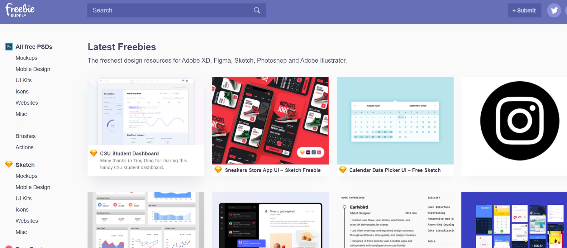 Freebie Supply free Vectors, Adobe XD Templates, Powerpoint templates