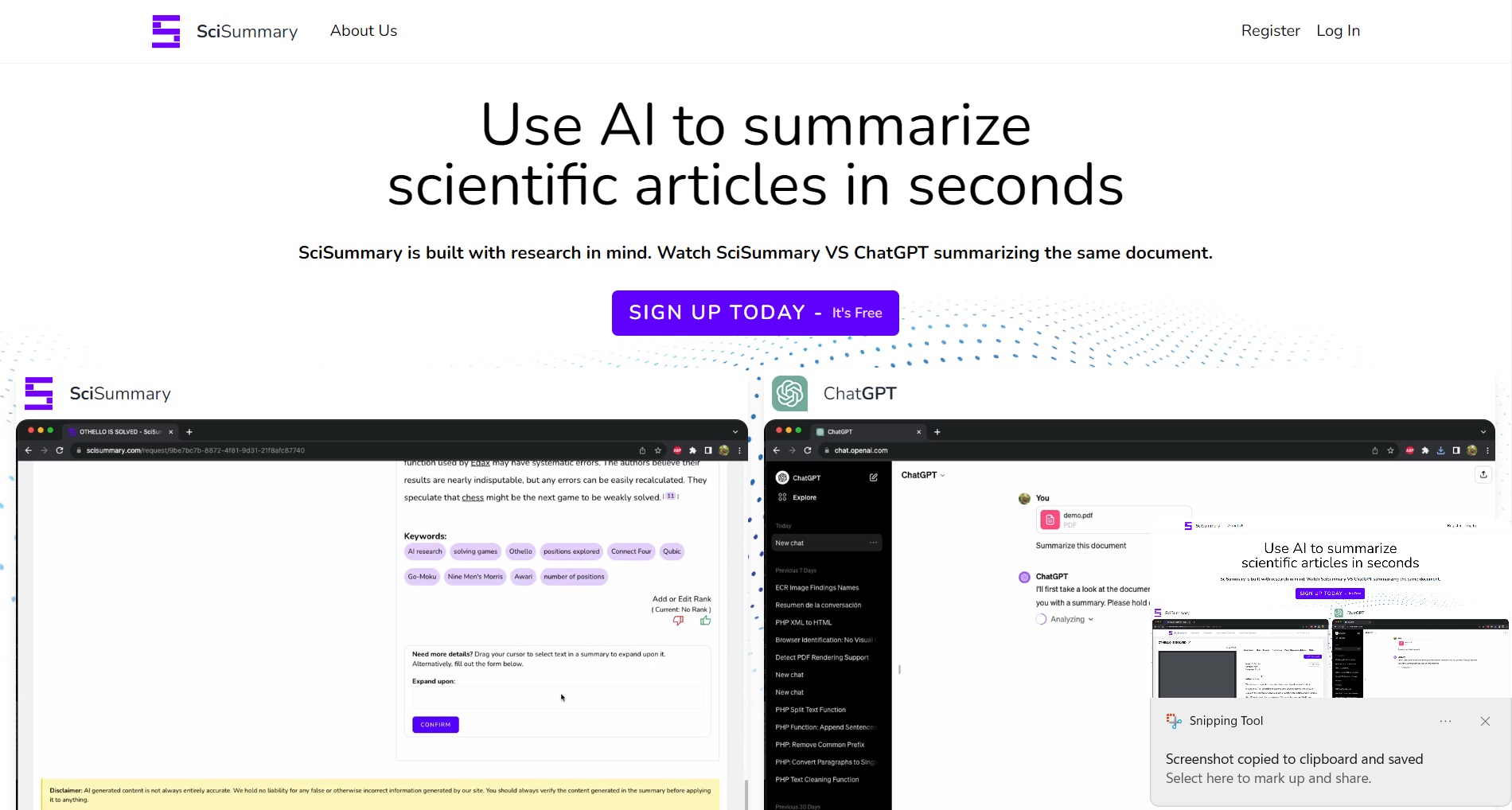 SciSummary: Free AI Text Summarizer for Scientific Articles